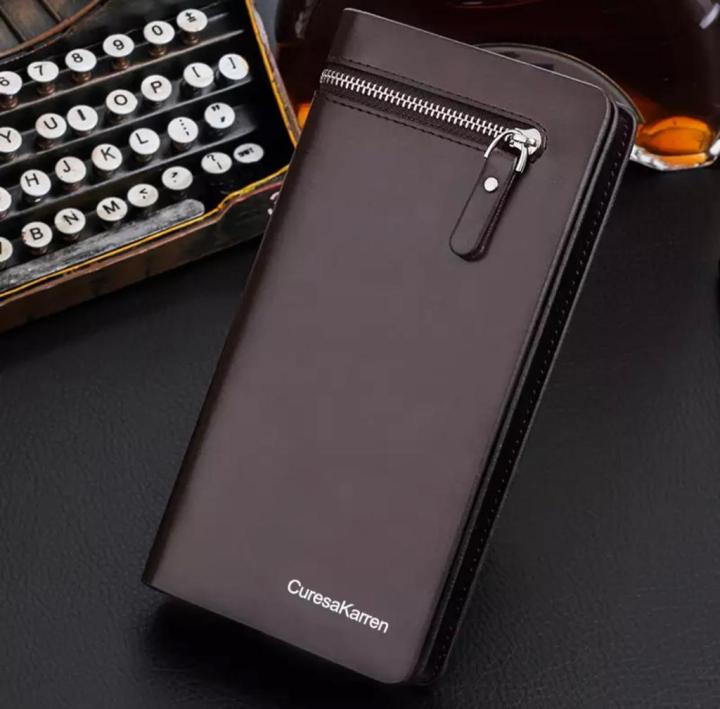 PU Leather Long Wallet For Men Card Holder Slim Money Mobile Wallet ...