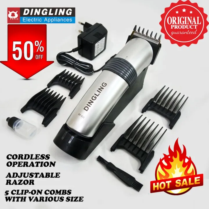Orignal DINGLING RF-609 Electric Hair Clipper Hairdressing Trimmer Rechargeable Cutting Machine ...
