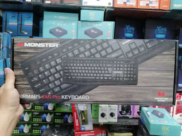 MONSTER Wired Slim Black Keyboard Home Office Use Durable and Portable ...