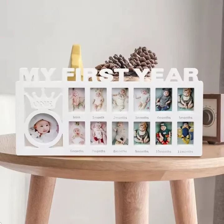 My First Year Photo Frame 0-12 Month Baby Picture Frame | Birthday ...