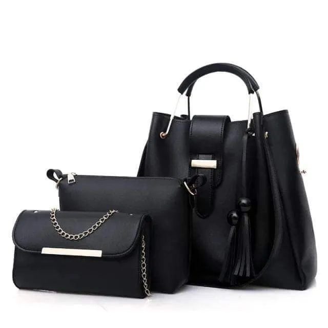 3pcs Women Soft PU Leather Handbags Three Pieces Set Women Tote Hand ...