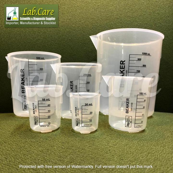 6 Pieces Premium Laboratory Plastic Beaker Set, High Clarity ...