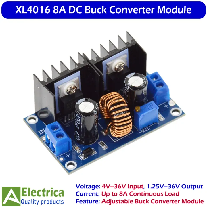 XL4016 DC Regulator 4-36V to 1.25-36V 8A Adjustable Buck Converter ...