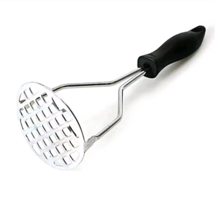 Stainless Steel Pusher/Potato Masher With Broad Mashing Plate For ...