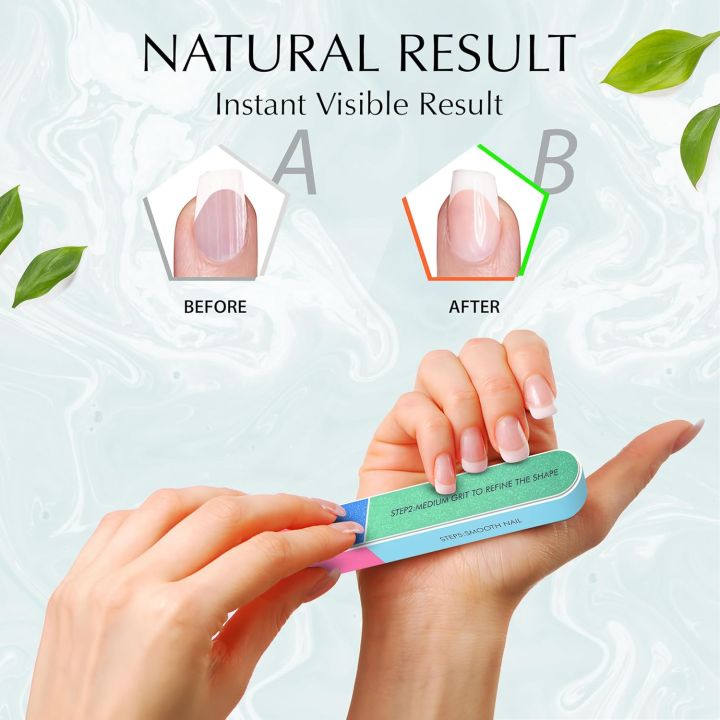 7 Way Nail Buffer Block for Natural Nails Shine Smoother Upgraded ...