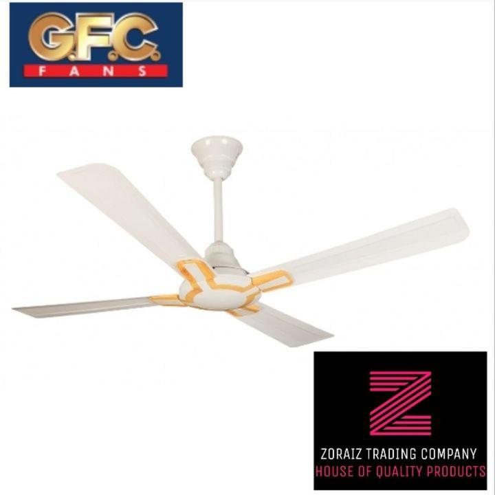GFC Fan Ceiling 56'' Delta Model Off White Light Wood Color 4 Blades Pure Copper Wire | Daraz.pk