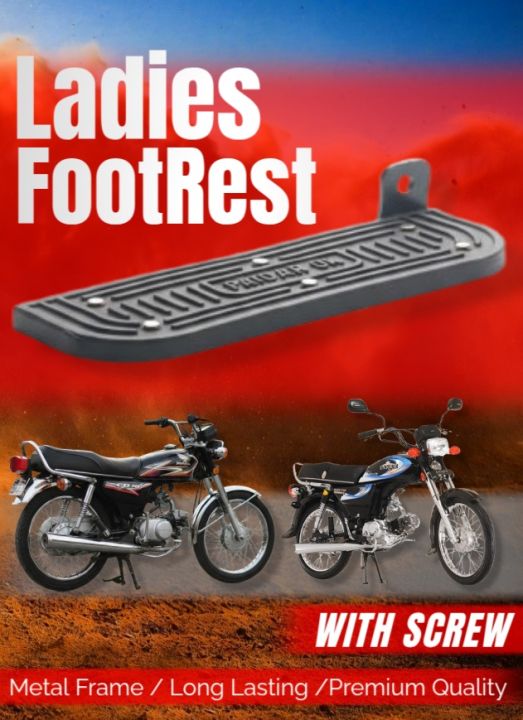 Ladies FOOT REST for CD70 & CG125 (with Screw) Large size Black Side ...