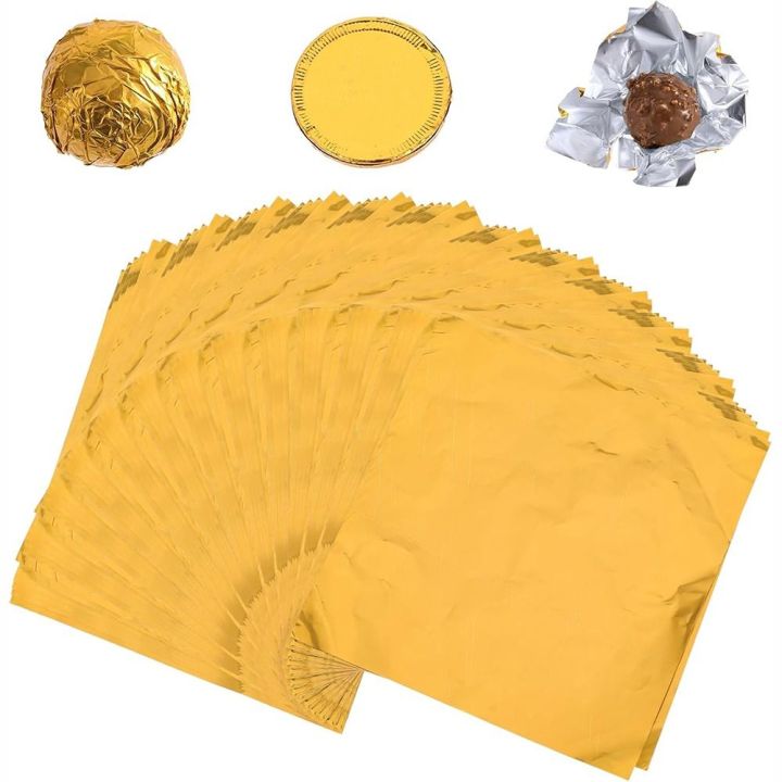 New Gold Foil Candy Wrappers Square Aluminum Foil Paper Foil Sheets DIY ...
