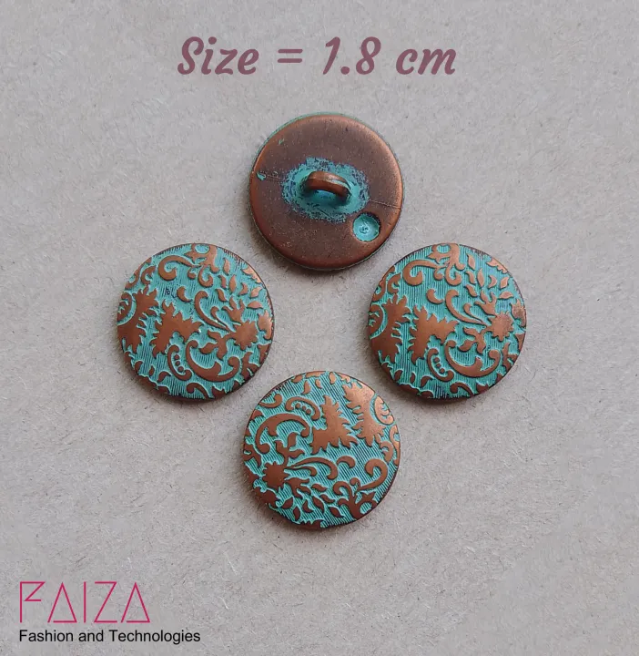 4-Pieces Fancy Turquoise Decorative Metal buttons | Fancy Buttons for ...