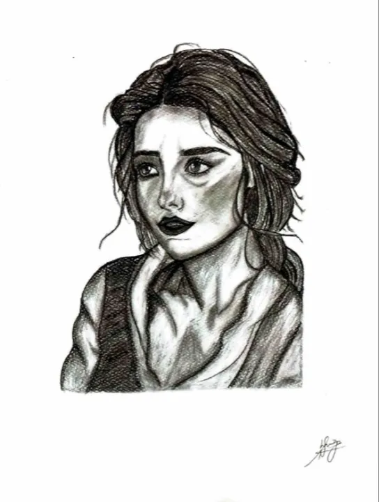 Hand drawn drawing with black raw pencil on paper, fine paper, for ...