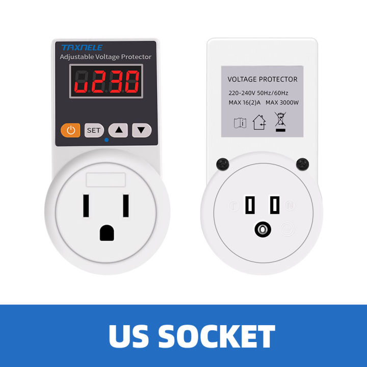 【FOOT SOFA】Automatic Voltage Protector Socket AC 220V Adjustable 16A ...
