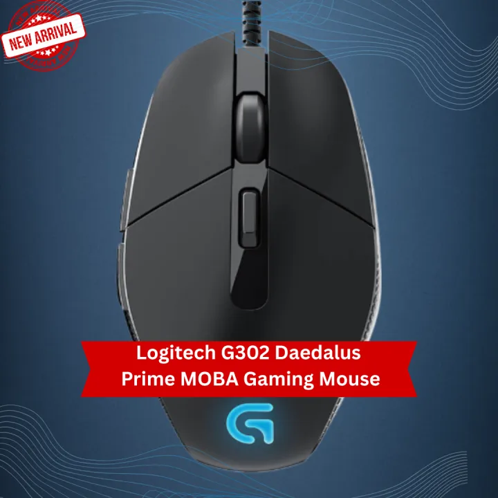 Logitech G302 Daedalus Prime MOBA Gaming Mouse – High-Speed Performance | 6 Programmable Buttons ...