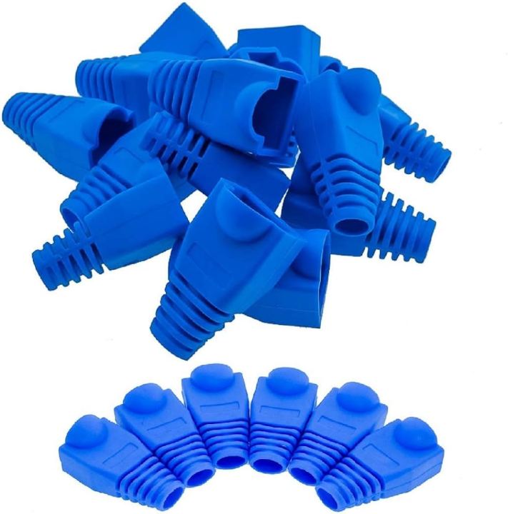 20x RJ45 Connector Boots For Cat5 Cat5e Cat6 Cate7 Strain Relief Rubber ...