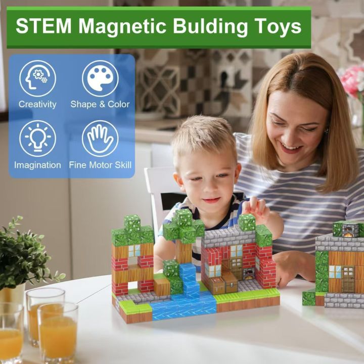 Minecraft Toy DIY Magnetic Blocks My World Set Minecraft Building Block ...