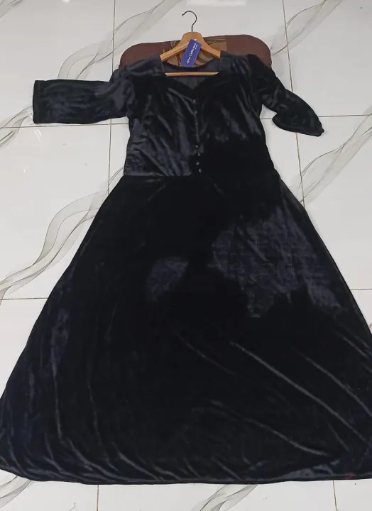 Winter Collection Elegant Velvet button frock | Daraz.pk