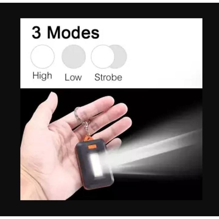 New Arrival COB Mini Keychain Keyring Flashlight 3-Mode Waterproof ...