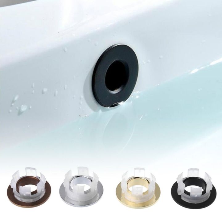 Durable Sink Basin Faucet Hole Cap Insert Chrome Ring Overflow Cover ...