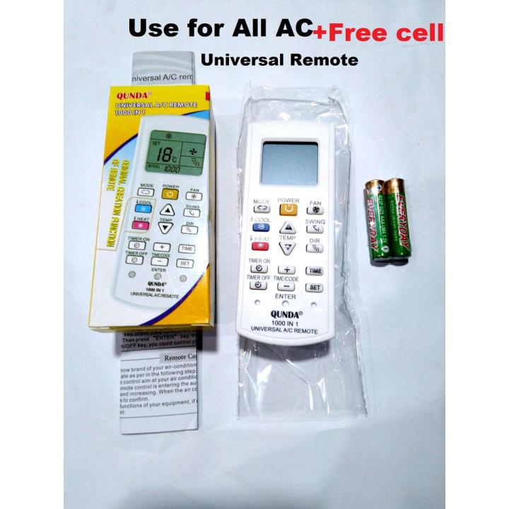 Universal Remote AC Split & Inverted with LCD 1000 In 1 - White+Free ...