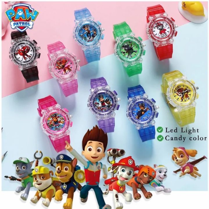 Girls And Boys Watches Transparent Kids Watch Luminous Cartoon