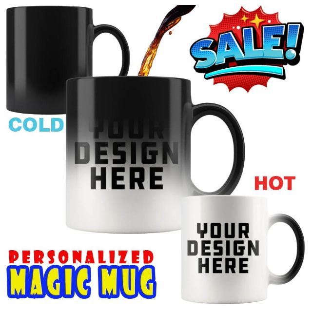 CUSTOMIZED MAGIC MUG-YOU CAN ADD NY PICTURE TEXT OR LOGO | Daraz.pk