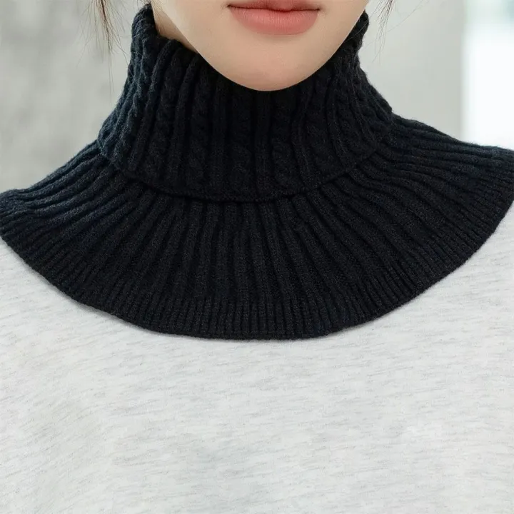 Fashion Warm Knitted Fake Collar Detachable Windproof Scarf Winter ...