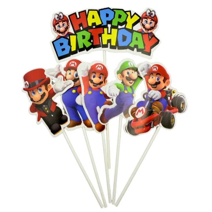Super Mario Cake Toppers - Cake Toppers - Multicolors - Boys - Pack Of ...
