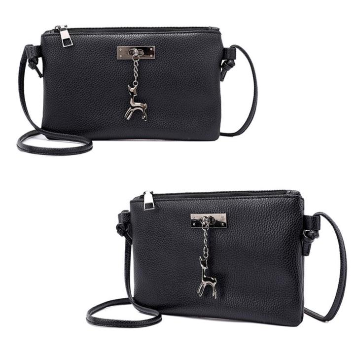 Zipper Shoulder Bag Women Girl PU Leather Casual Envelope Crossbody ...