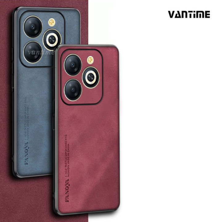 Vantime for Infinix Smart 8 / Hot 40i Case Soft Pure Leather Slim Matte ...
