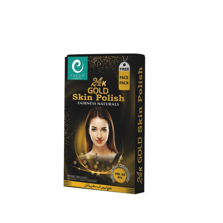 24K Gold Skin Polish Sachet pack with free face pack | Daraz.pk
