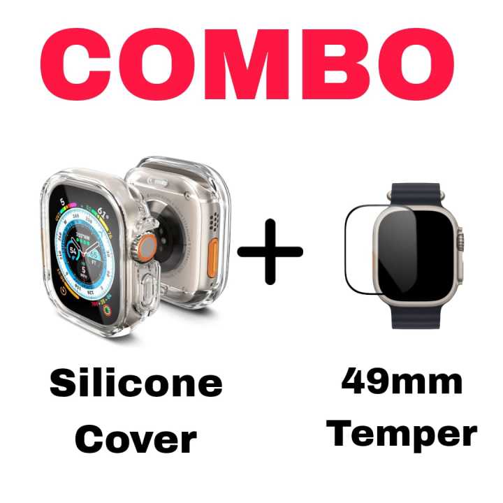 Silicone Watch Cover 49mm with 49mm Screen Protector Combo, Anti-Slip ...