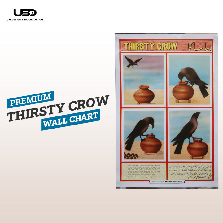 Moral Story The Thirsty Crow Wall Poster | Thirsty Crow Wall Chart for ...
