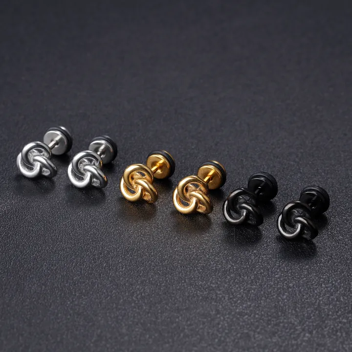 Qingwen Men's Titanium Steel for men set ear piercing Stainless steel ...