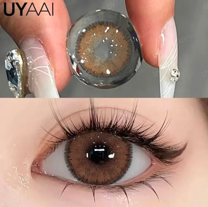 Eye Contact lens power lens eyesight lens number lens eyesight week lens natrul lens SHADE Brown ...