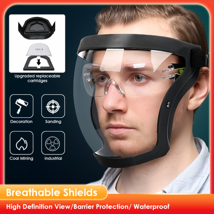 Kitchen Transparent Full Face Shield Home Oil-splash Proof Anti-fog ...