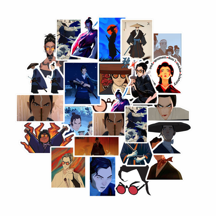 blue eye samurai Sticker pack of 25 for decoration of laptop and ...
