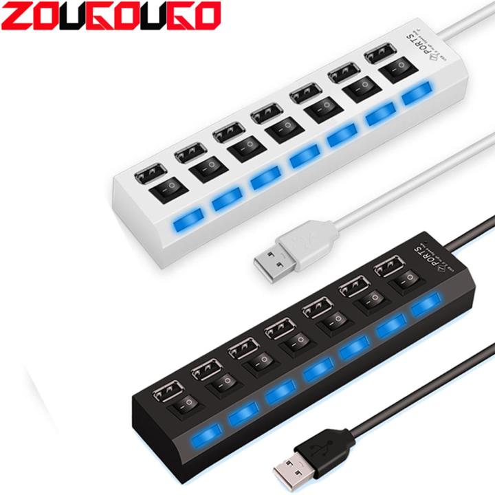 USB Hub 7 Ports High Speed USB 2.0 Hab Adapter Hub USB Splitter ...
