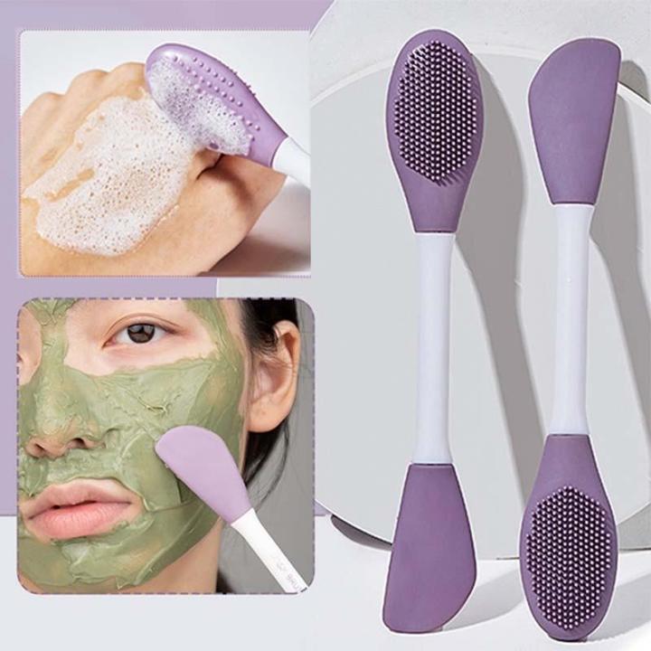 Silicone Double Head Mask Brush, Silicone Face Wash Brush, Mud Film ...