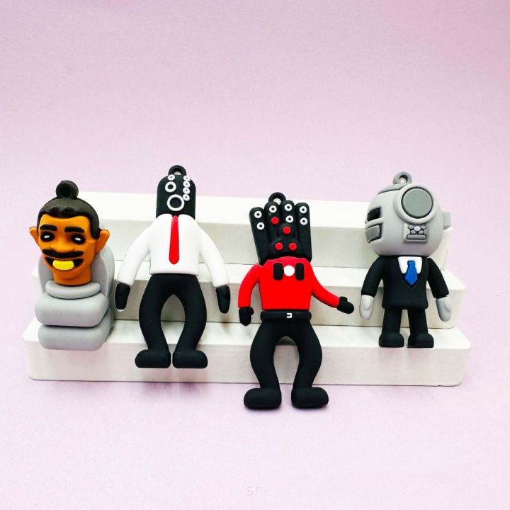 Figure Toy Skibidi Toilet Anime Toilet Man Keychain Skibidi Bop Bop PVC ...