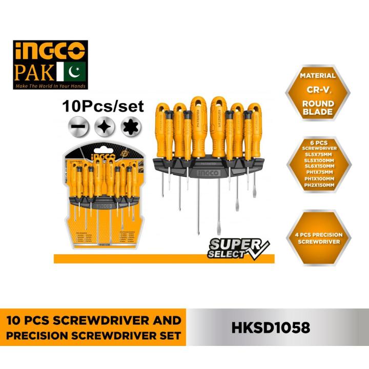 INGCO - 10pcs Screwdriver & Precision Screwdrivers set | Daraz.pk
