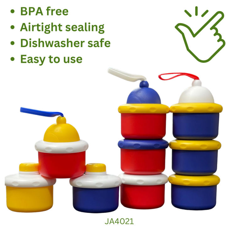 Portable 3-Layer Baby Milk Powder Container Box | Non-Spill 3 ...