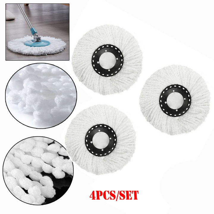 4 PCS Clean Tools 360 Degree Spin Rotating Magic Microfiber Mop Refill ...