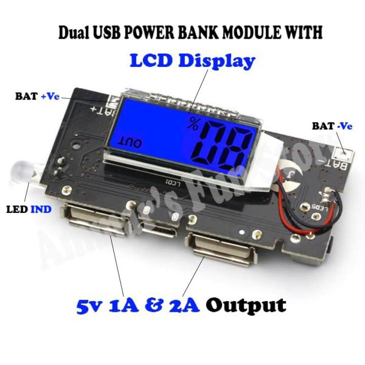 Dual USB Power Bank Module with LCD display | Daraz.pk