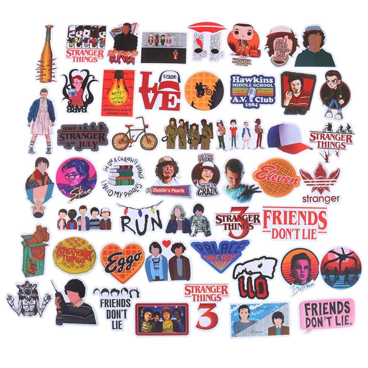 50Pcs/Pack Stranger Things Skateboard Stickers Vinyl Laptop Luggage ...