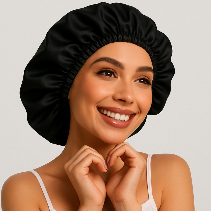Satin Hair Bonnet for Sleeping – Double Layer Soft Silk Cap Adjustable ...