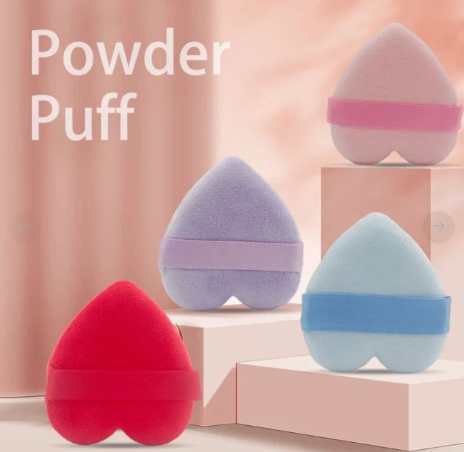 Miss Rose makeup Heart Shape Puff Powder Puff soft Velvet | Daraz.pk