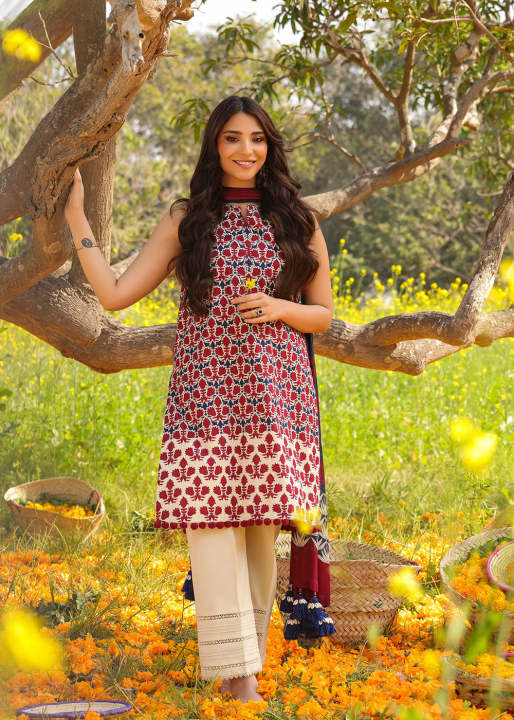 Alkaram Studio Unstitched 3 Piece Printed Lawn Suit With Net Dupatta SS ...