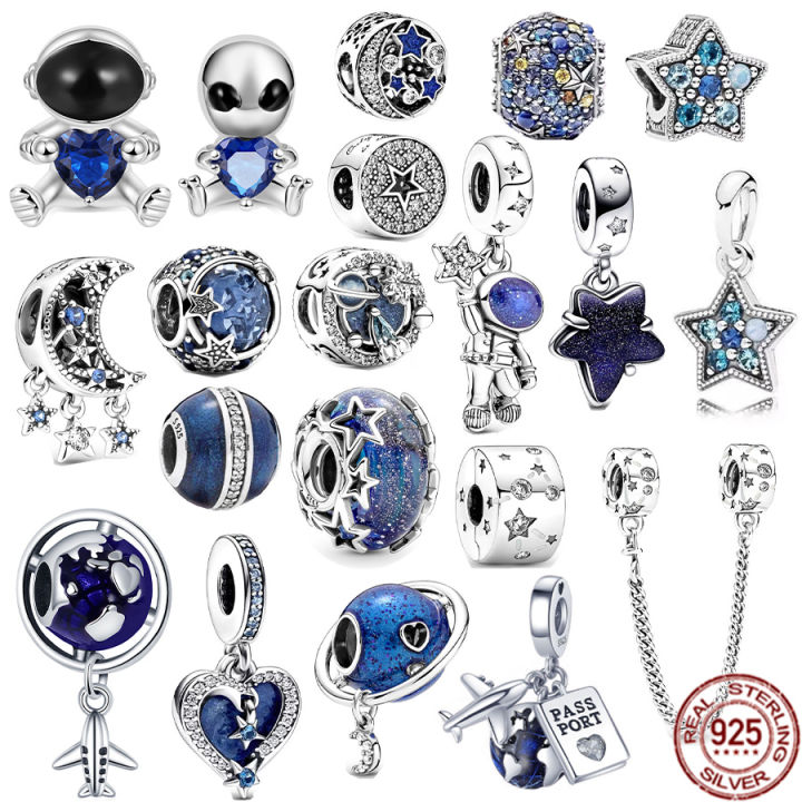 Galaxy Series 925 Sterling Silver Astronaut Alien Star Moon Safety ...