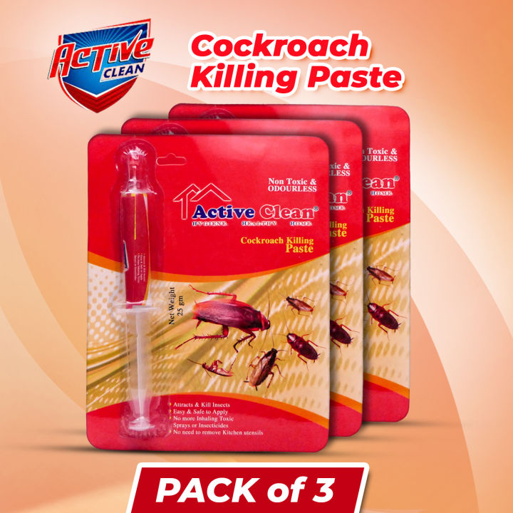 Pack of 3 Active Clean Roach Killing Paste Injection - 25gm - insect ...