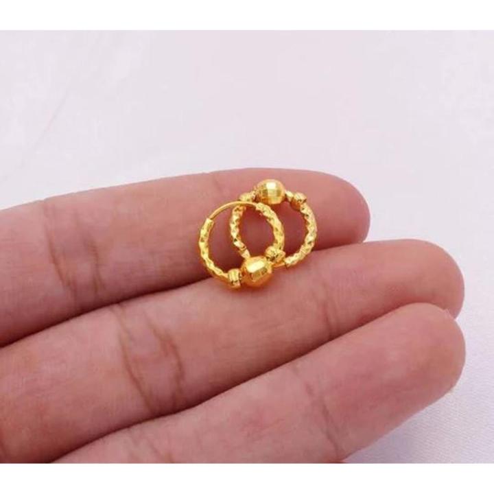 24K GOLDAN TITANIUM BALI HOOP EARRING | Daraz.pk