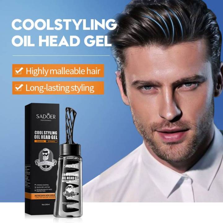 Original Black Cool Styling Hair GEL with Special Brush, Texture Gloss ...